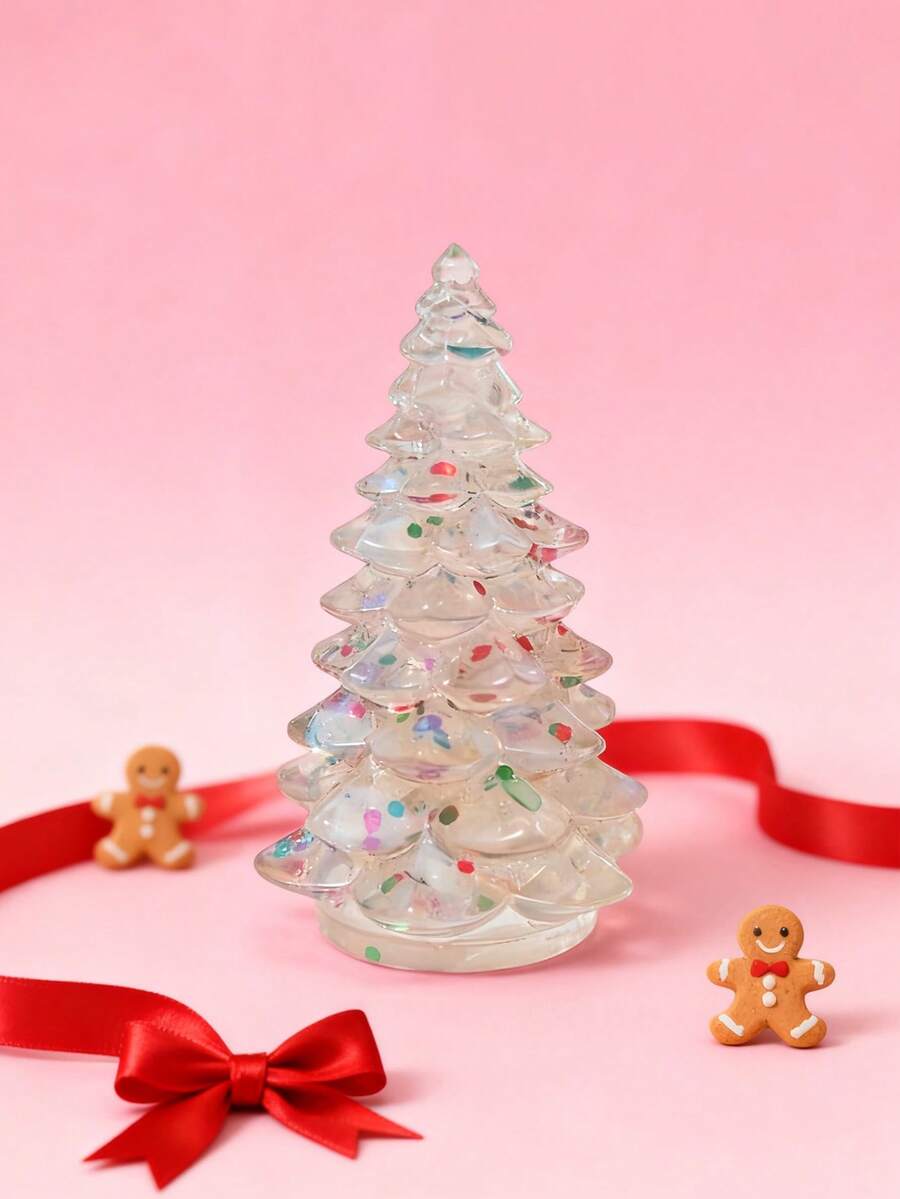 Small White Crystal Resin Christmas Tree Decor, Christmas Table ...