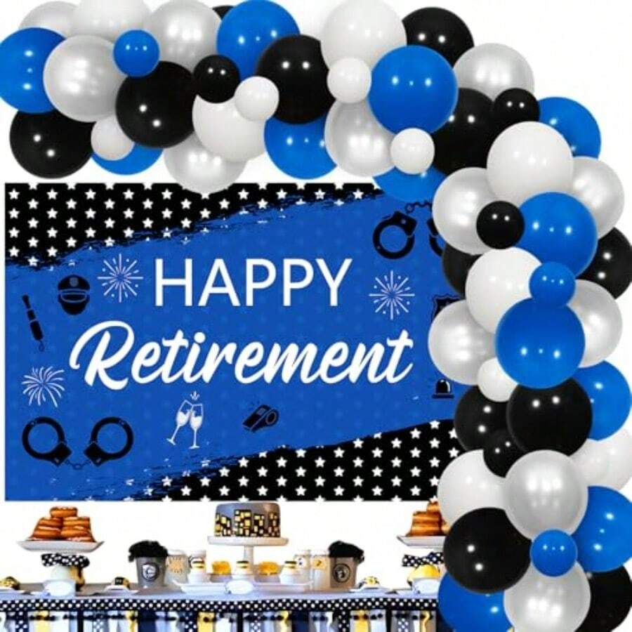 DFunmemoir Retirement Party Decorations Happy Retirement Backdrop ...