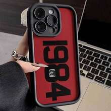 1984 cool simple art letter phone case suitable iPhone16 15 14 13 12 ...