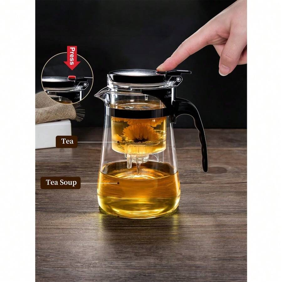 Glass Teapot (34 OZ) - Heat-Resistant Borosilicate Glass Tea Maker With ...