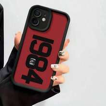 1984 cool simple art letter phone case suitable iPhone16 15 14 13 12 ...