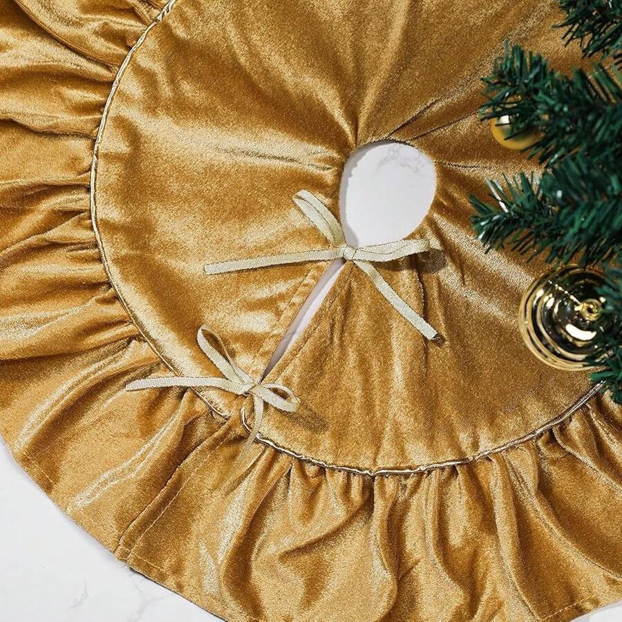 Tree Skirt Velvet Plush Tiny 20 Inch Red Tree Skirts Luxury Miniature ...