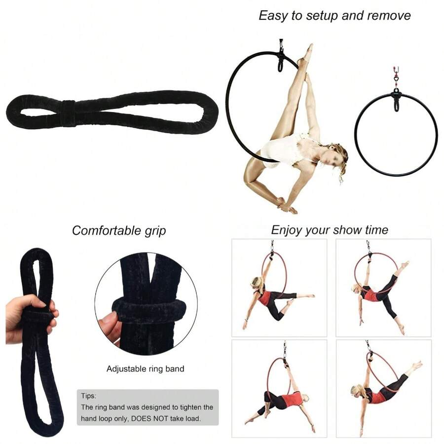 Upgraded 17.71" Lyra Aerial Hoop Hand Loop Strap For Yoga Aerial ...