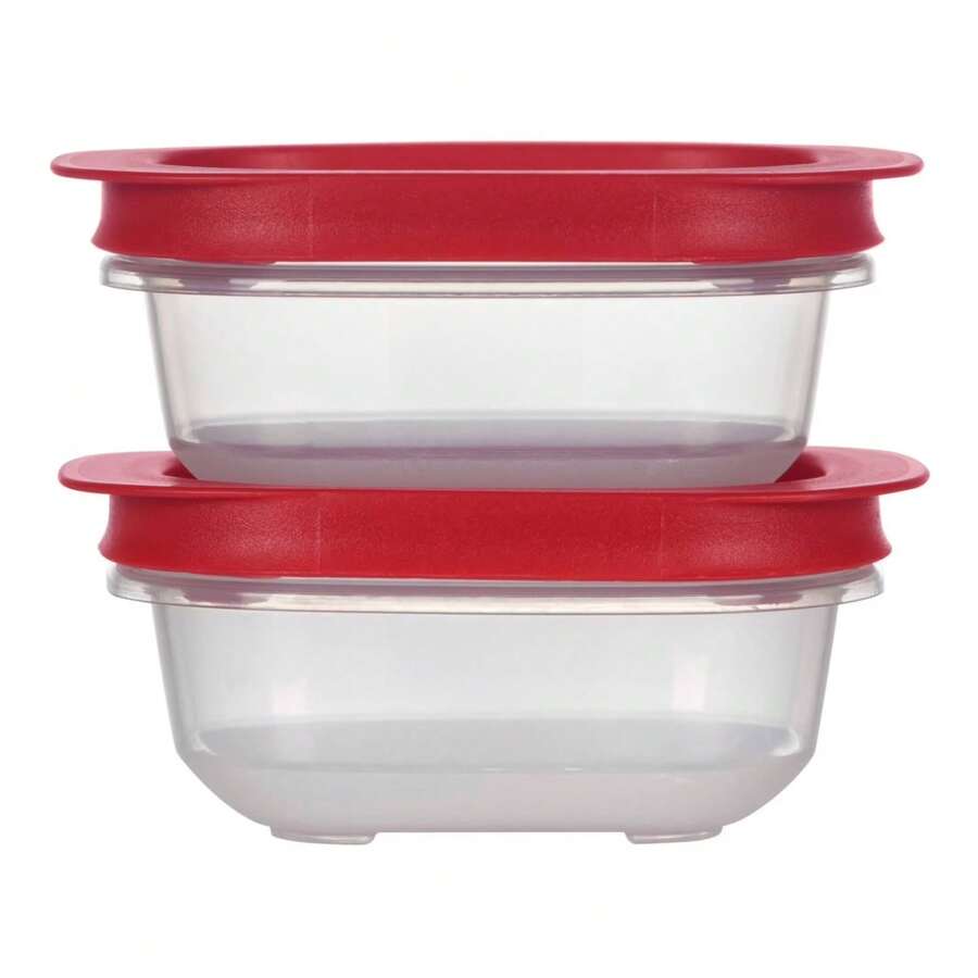 2-Pack 0.77-Cup Mini Rectangle Food Storage Containers With Lids ...