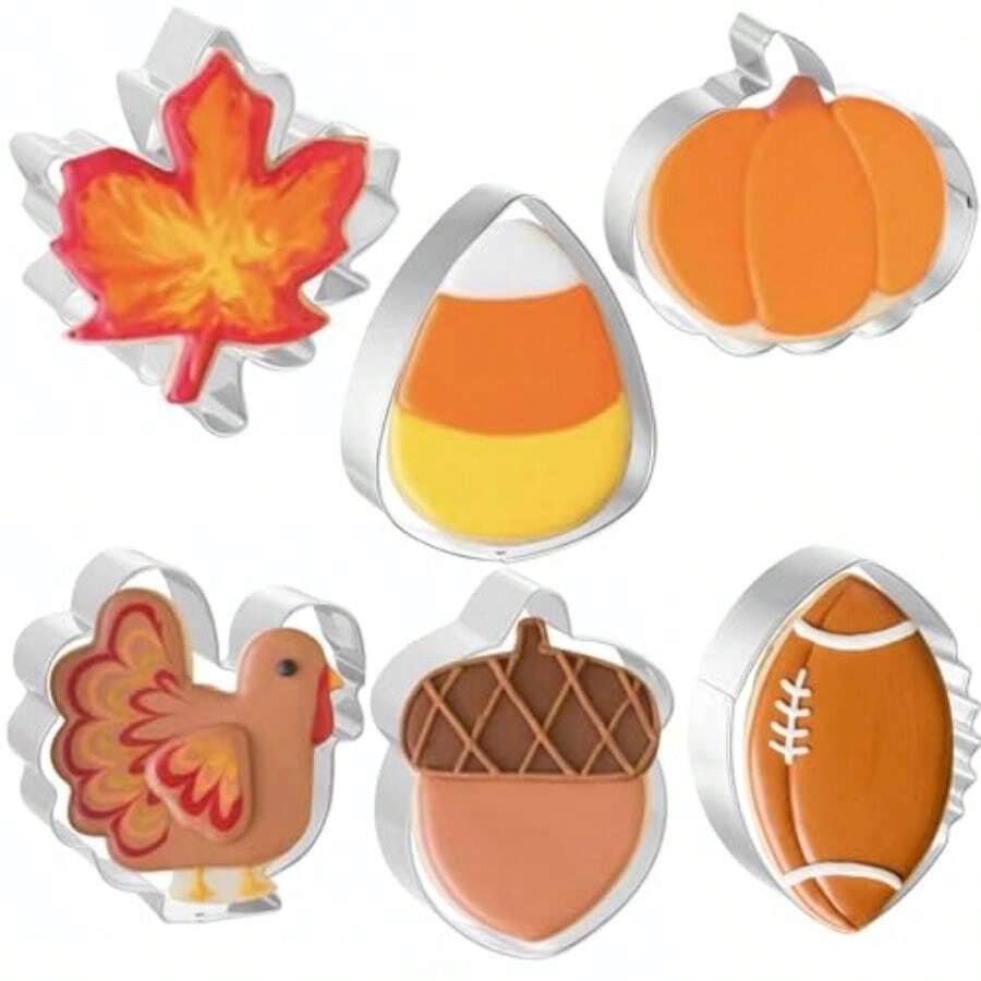 Fall Thanksgiving Cookie Cutters 6 PCS 3'' To 3.6'' Pumpkin Leaf ...