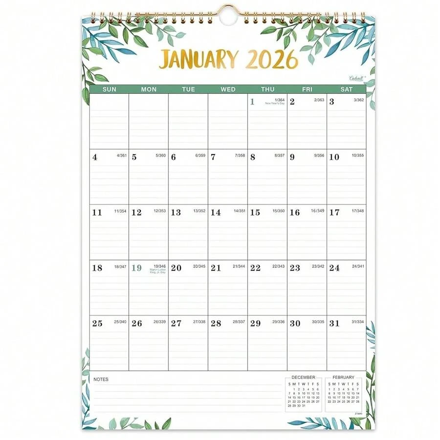 2026 Calendar - 2026 Wall Calendar Vertical, January 2026 - December ...