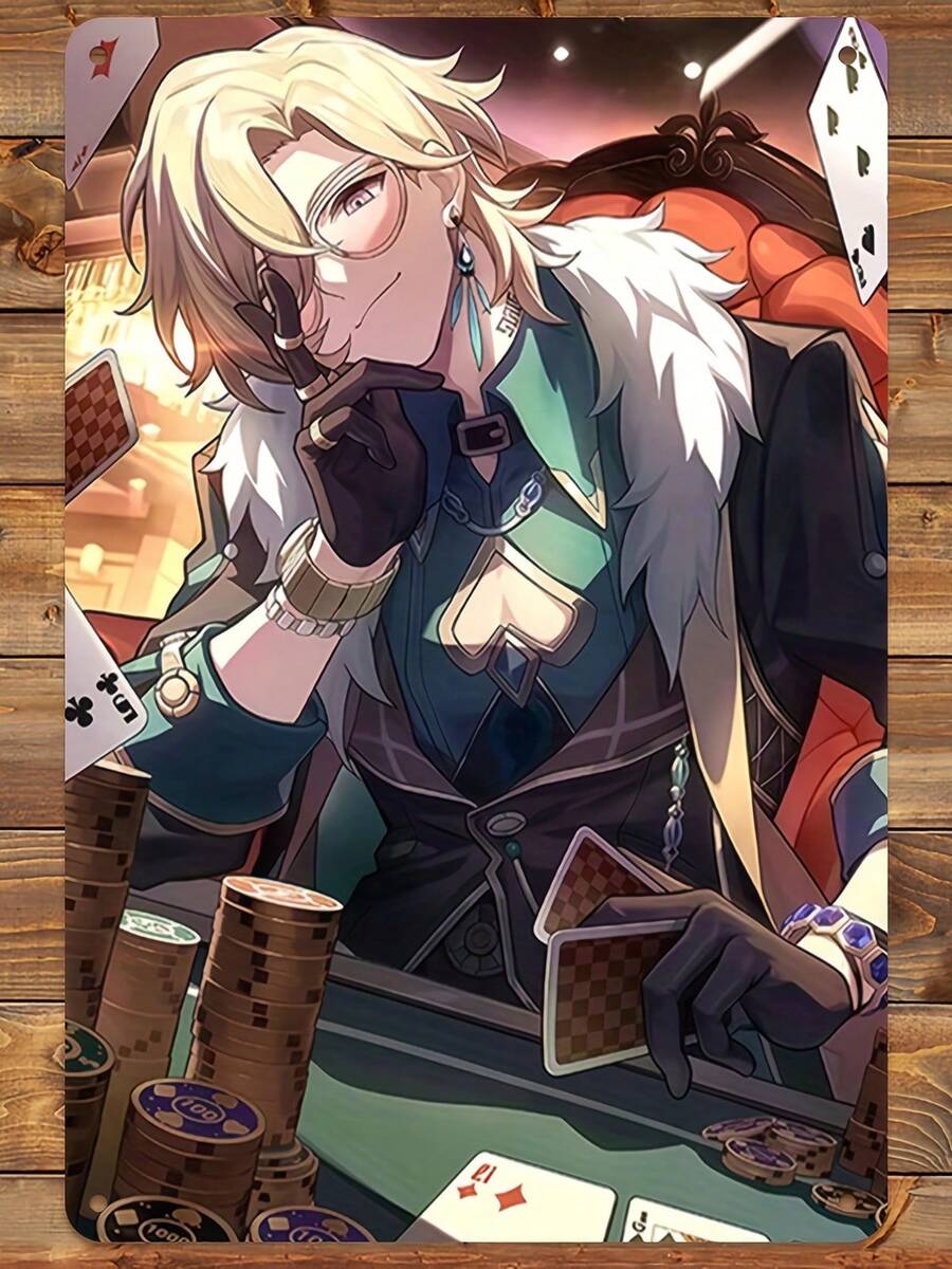 2D Flat, 1pc Honkai Star Rail Anime Poster Metal Sign - Poker Theme ...