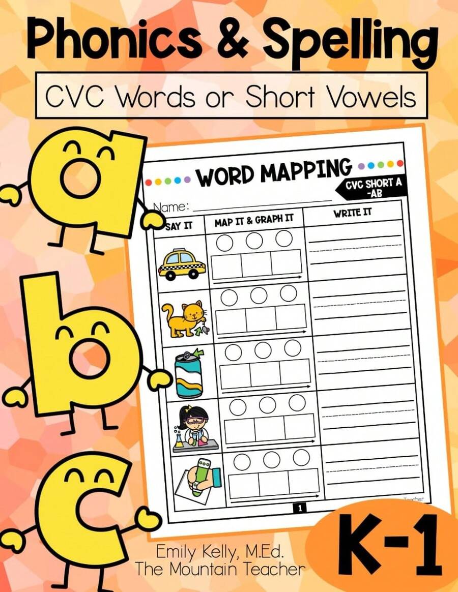 Phonics And Spelling: Skill Building Workbook For Kindergarten Or 1st ...