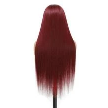 Peluca burdeos de 60% cabello humano, 30 pulgadas, 13x6 13x4 HD con ...