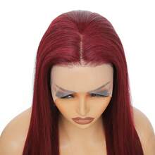 Peluca burdeos de 60% cabello humano, 30 pulgadas, 13x6 13x4 HD con ...