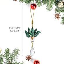4 Pcs Christmas Ornaments Set Cane Gift Box Bell Hanging Ornament Xmas ...