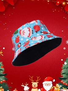 1pc Reversible Bucket Hat With Christmas Elements - Unisex Lightweight ...