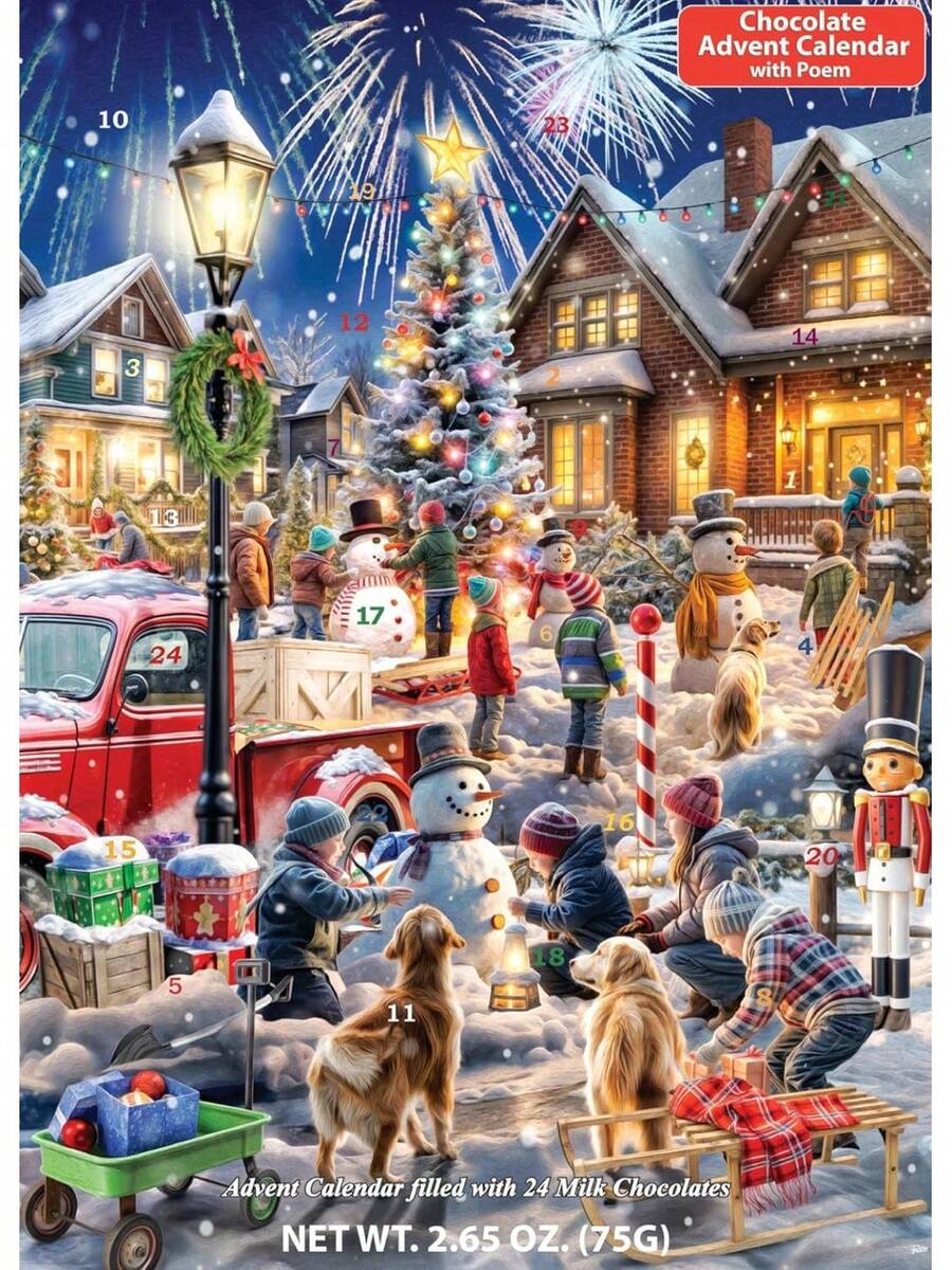 2025 Chocolate Advent Calendar (Countdown To) Shaped Chocolates & Twas ...