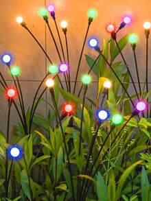 6/8/10 LED Solar Lawn Lights, LED Wind-Driven Firefly Globe Plug-In Lights, Garden Decoration ...