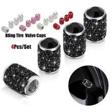 4Pcs/Set Handmade Crystal Rhinestone Car Tire Valve Stem Caps, Car ...