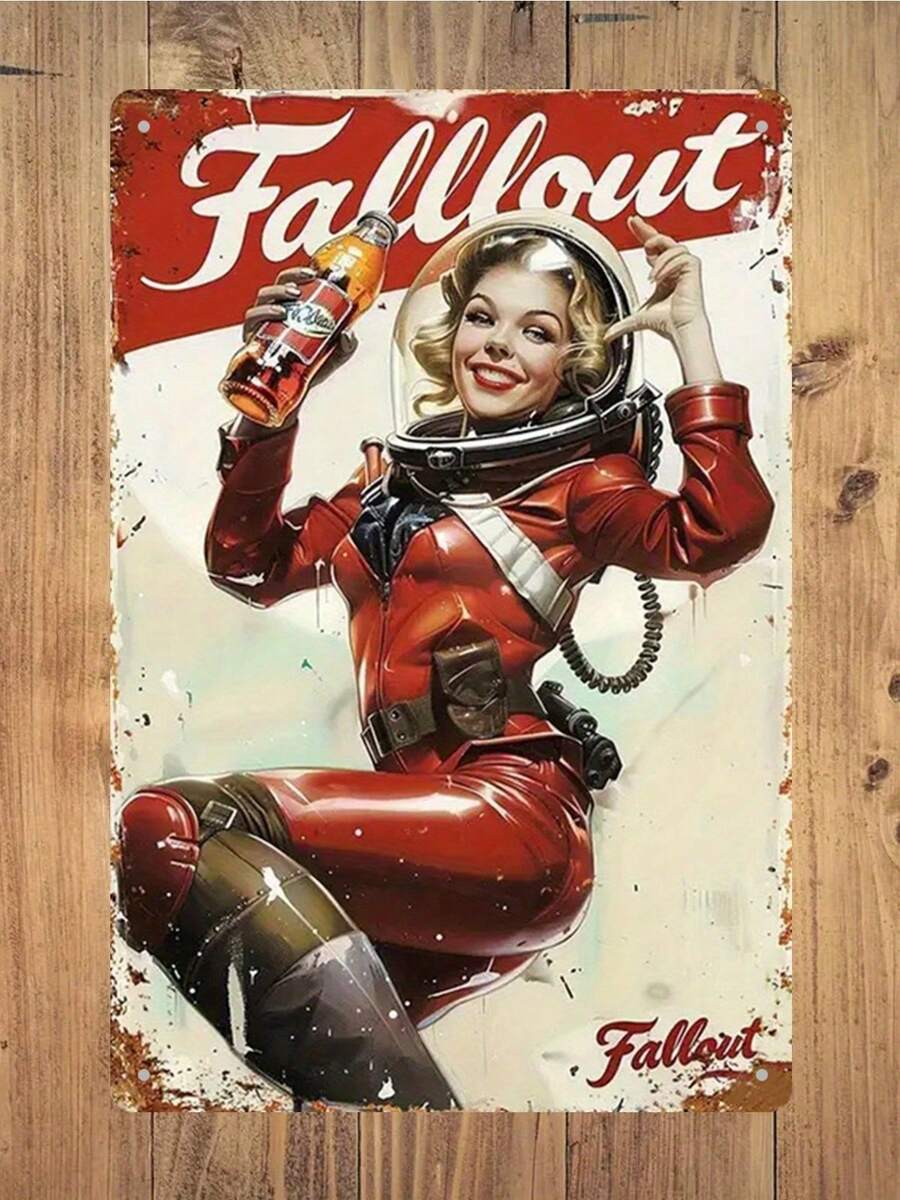Vintage Fallout Metal Wall Art - 8x12 Retro Tin Sign With Pre-Drilled ...