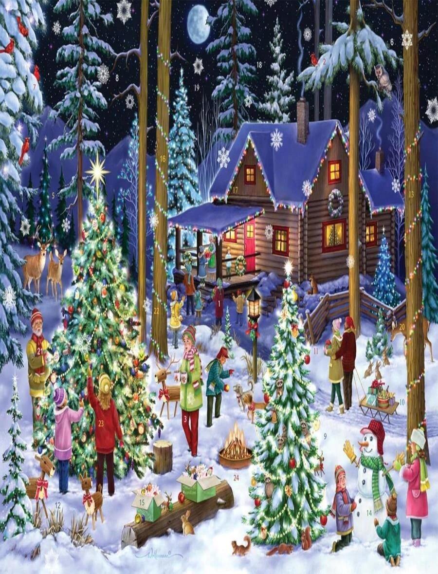 Holiday Cabin Retreat Advent Calendar (Christmas Countdown Calendar ...