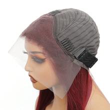 Peluca burdeos de 60% cabello humano, 30 pulgadas, 13x6 13x4 HD con ...
