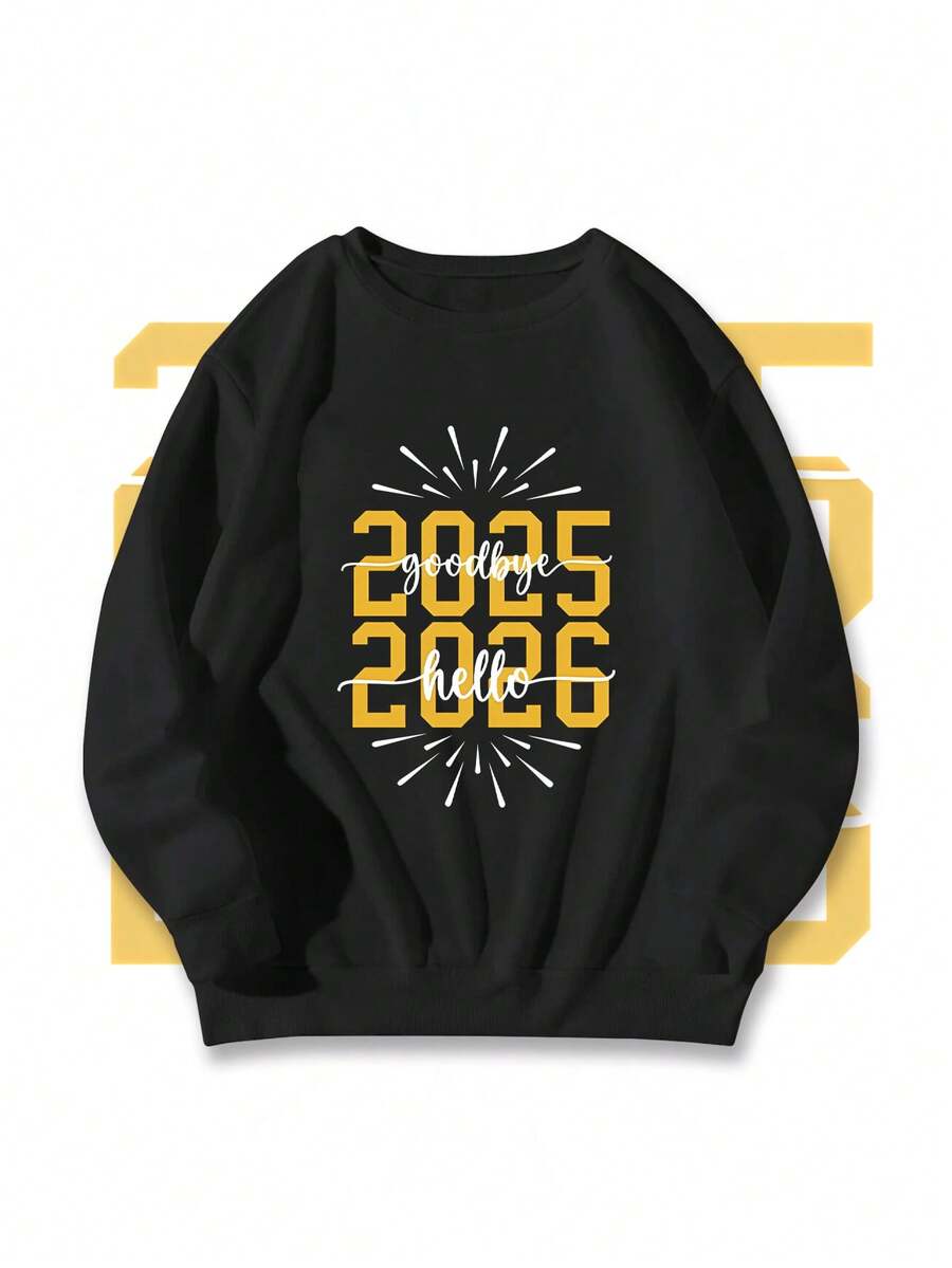 Sudadera con texto "Adiós 2025 Hola 2026" y fuegos artificiales. El ...
