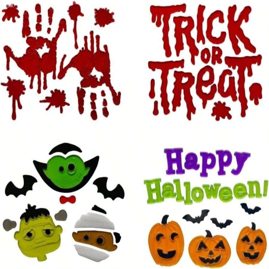 Halloween Decorations-Halloween Gel Window Clings, Trick Or Treat ...