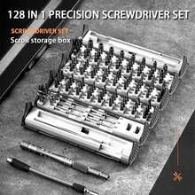 128-In-1 High-Precision Screwdriver Set With Alloy Steel Magnetic Bits ...
