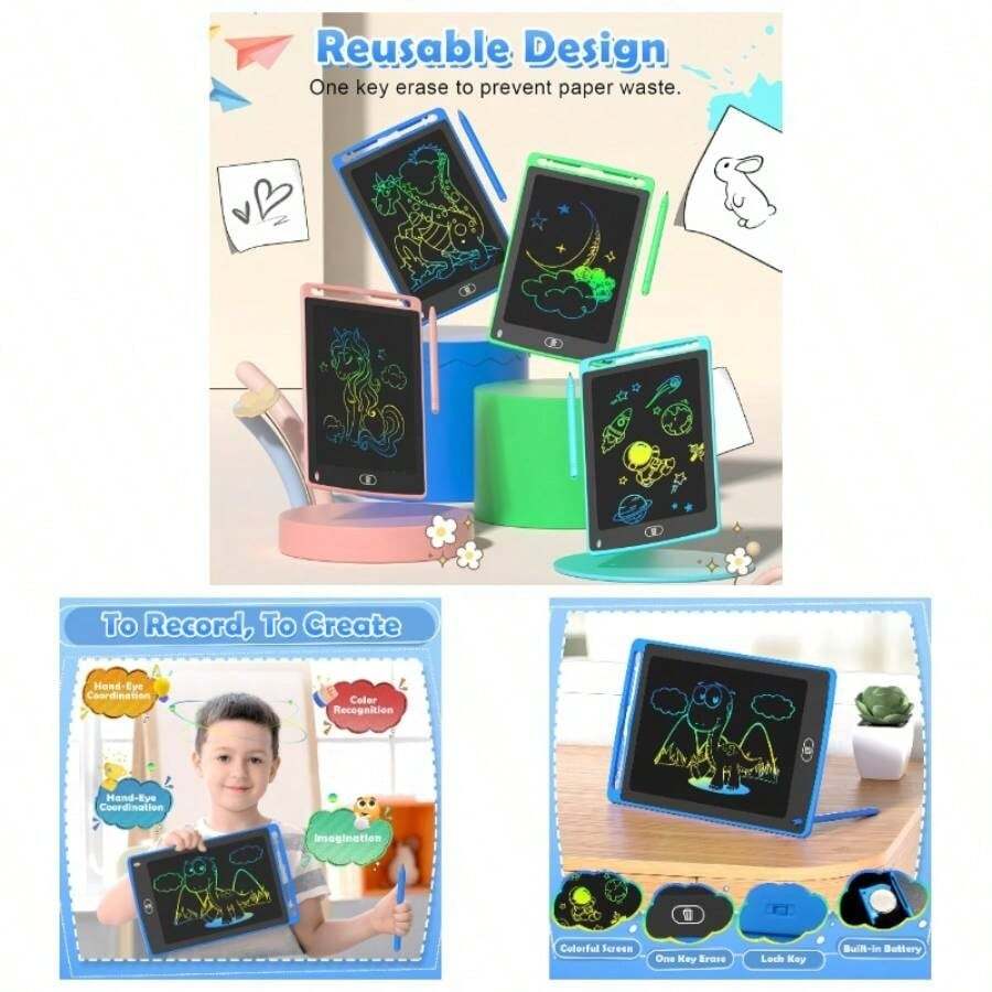 4 Pack LCD Writing Tablet, 8.5 Inch Colorful Doodle Board Drawing ...