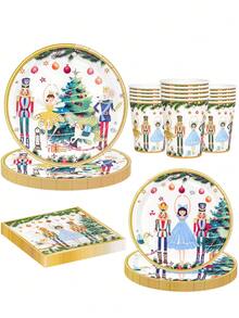 10pcs/20pcs/50pcs Christmas Party Supplies Kit Watercolor Nutcracker ...