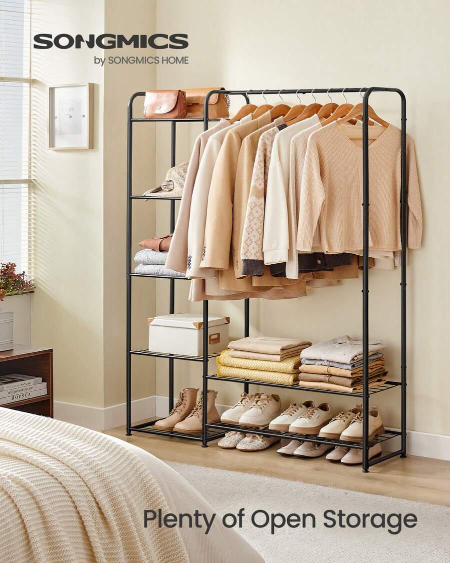 Clothes Rack, Open Wardrobe, 29 X 112 X 158.4 Cm, Clothes Rail, Coat ...