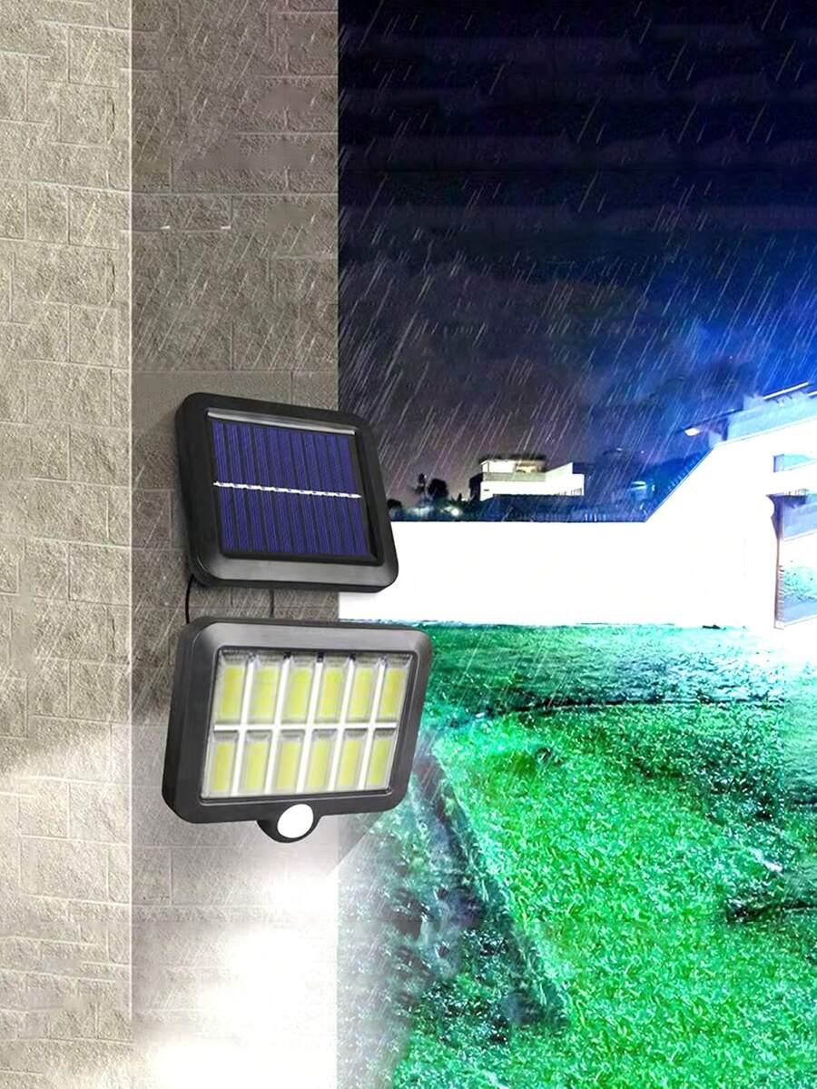 12-Panel Solar Powered Outdoor Wall Light With Motion Sensor ...