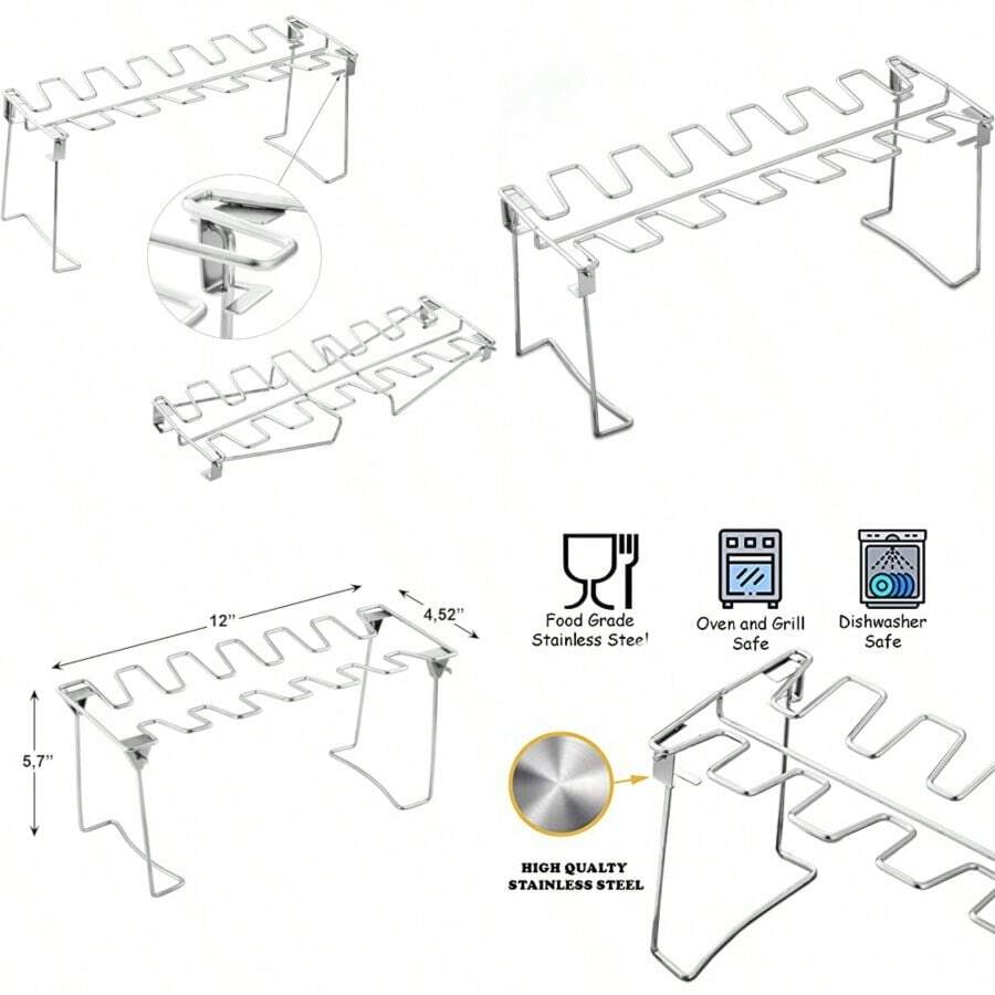 Chicken Leg And Wing Rack For Grill Smoker Oven - Easy To Use 14 Slots ...
