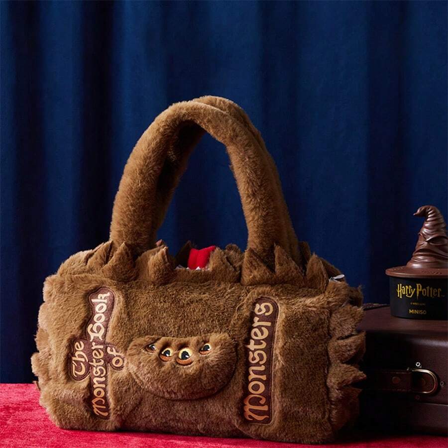 Miniso Harry Potter Series - The Monster Book Of Monsters Plush Handbag ...
