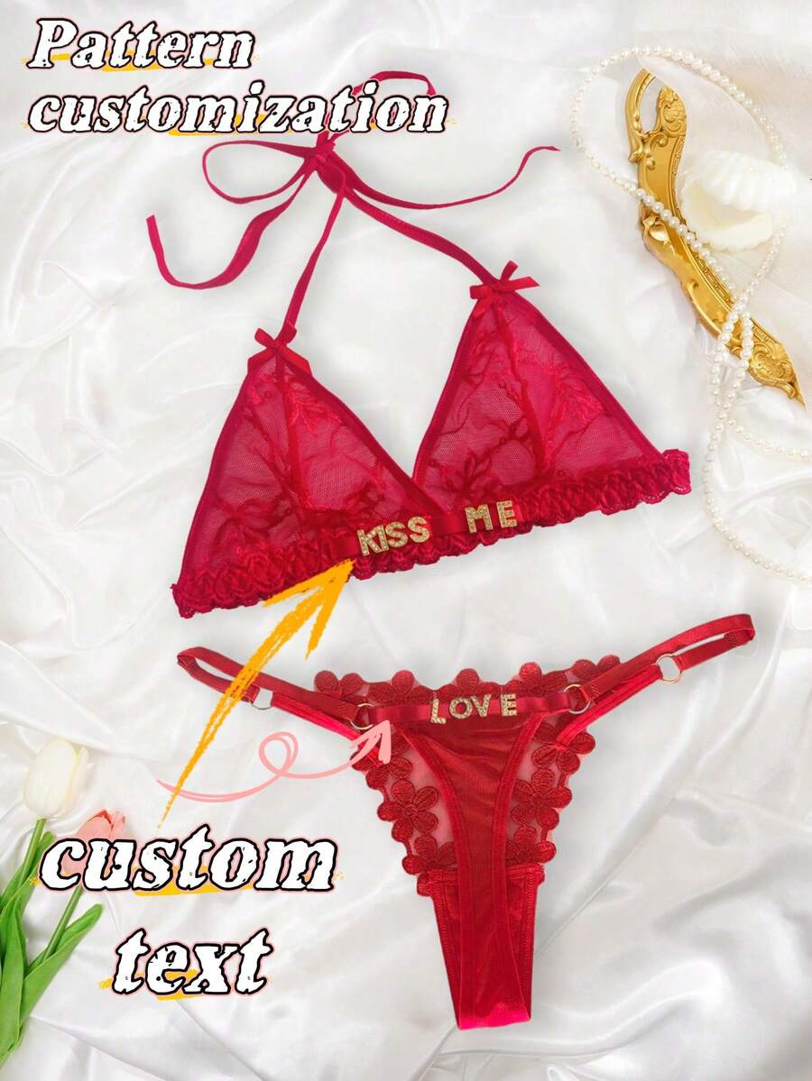 Customized Name Lingerie Set - Personalized Name Thong, Customized Name ...