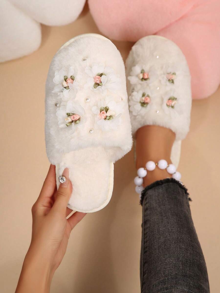 Chinelos Fofos de Pelúcia para Mulheres para Outono/Inverno, Chinelos ...