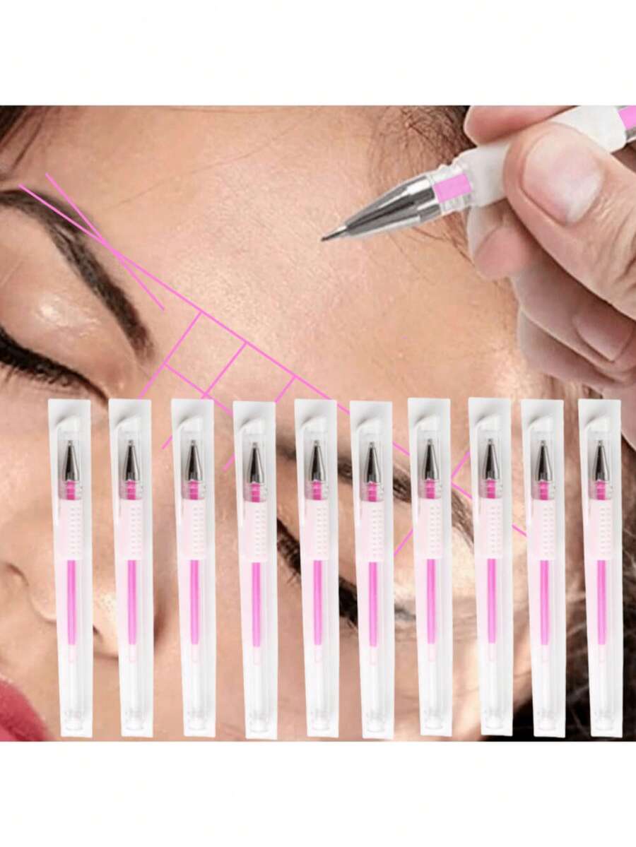 6/4/2pcs Rose Red Eyebrow Microblading Marker Pen, Skin Marker Pen ...