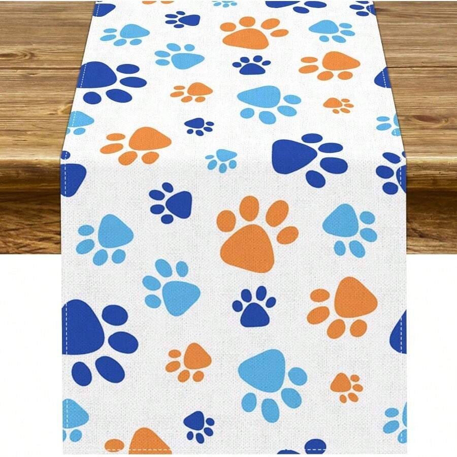 DPaw Print Table Runner Dog Themed Birthday Party Decoration Puppy Pet ...