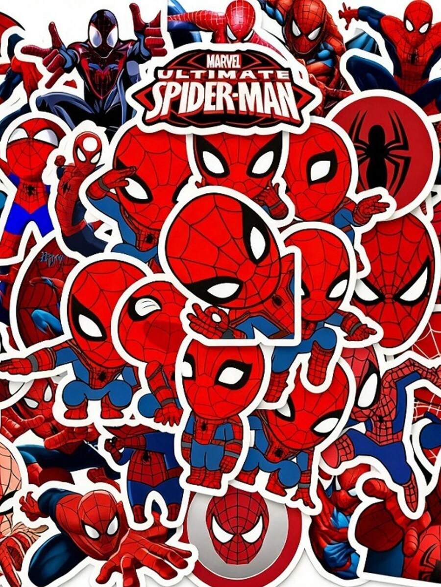 Animation Cartoon 35 Marvel Series Spider-Man Iron Man Graffiti ...