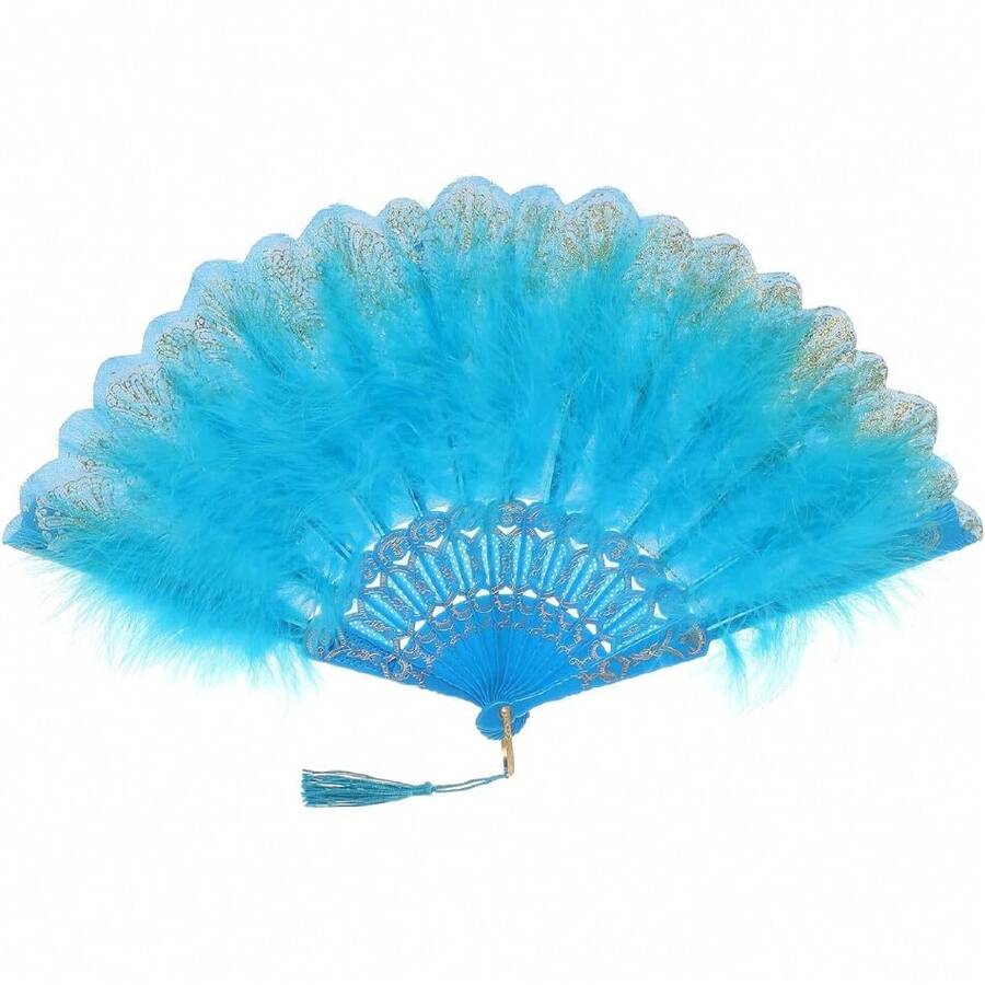 Marabou Feather Fan 20s Vintage Folding Fan Flapper Hand Fan For ...