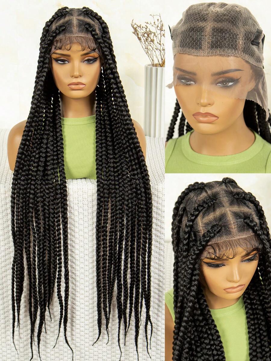 Synthetic Large Box Braided Wig, Giant Knotless Full Lace Front Wig ...