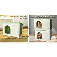 Waterproof Cat House With Mat, Classic Style, Outdoor Indoor Plastic ...