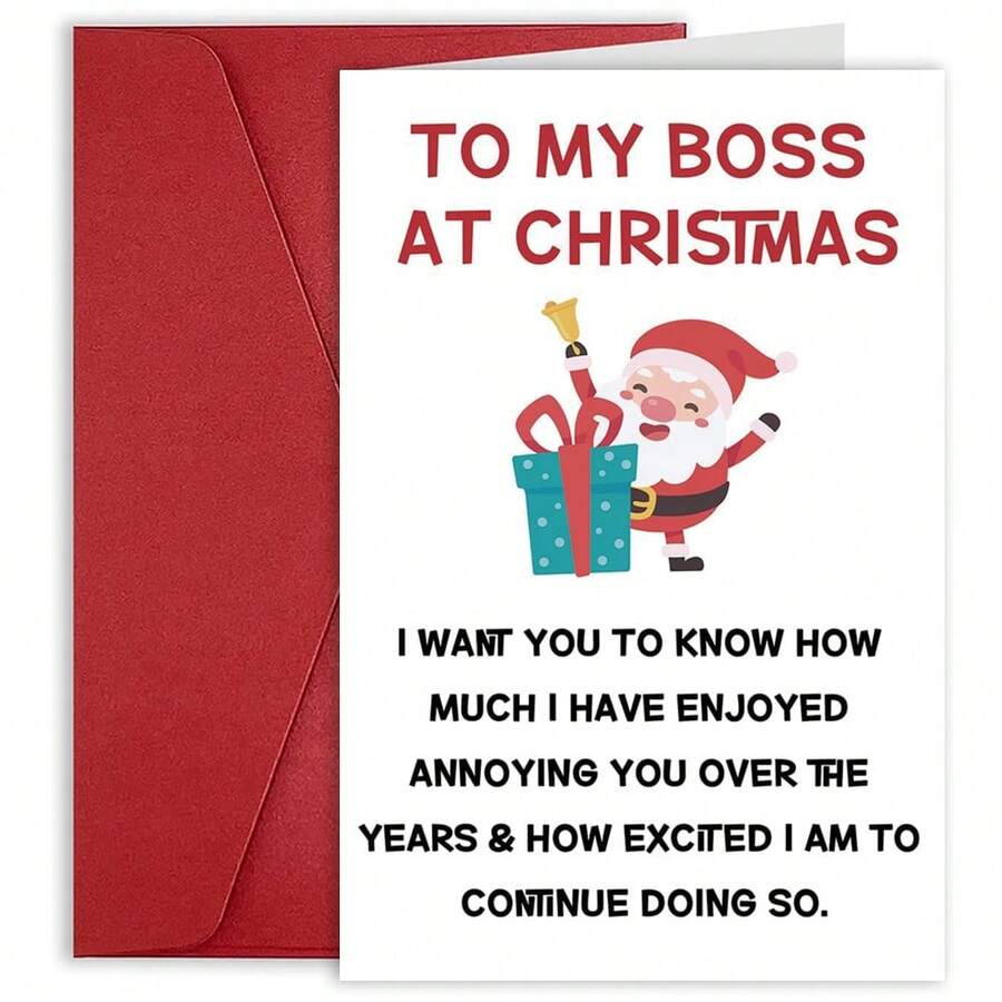 1PC Funny Boss Christmas Card & Gifts For Women Men,Merry Xmas Gifts ...