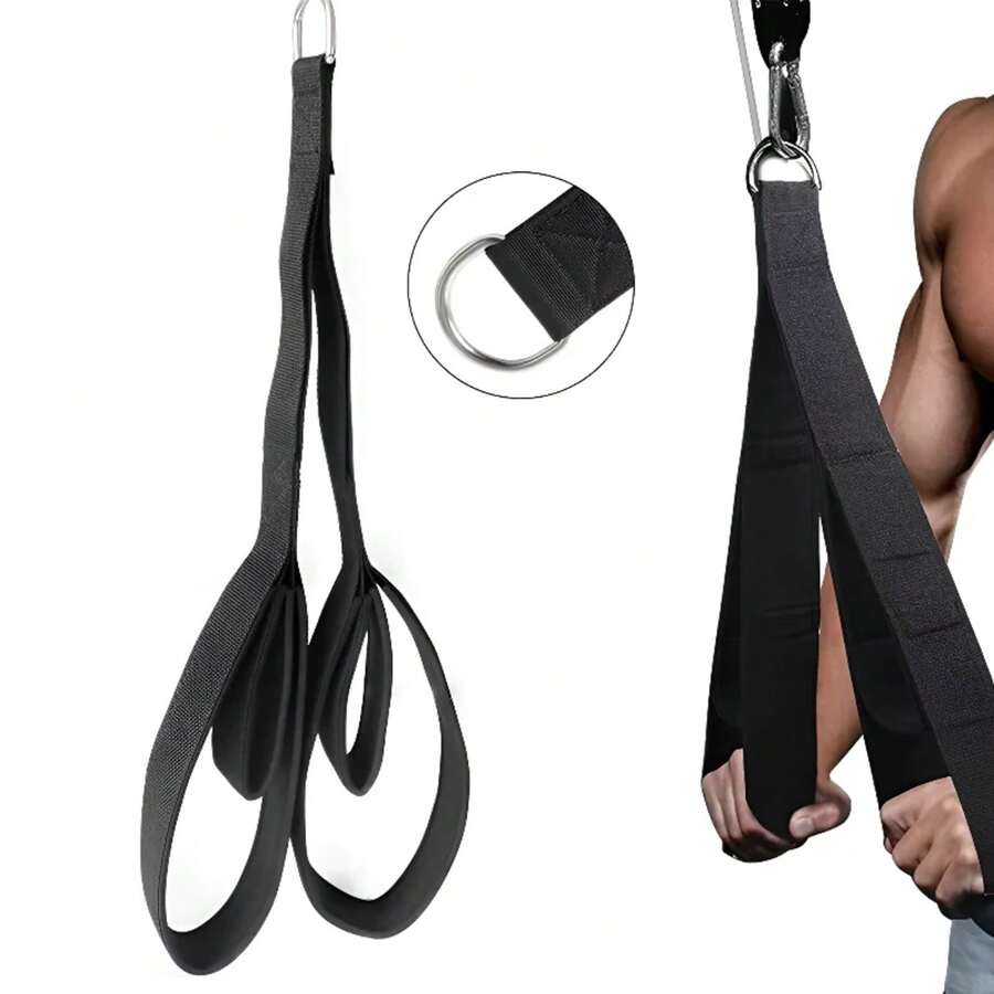 Fitness Tricep Rope Pull Down Workout Cable Attachment Strength Biceps ...