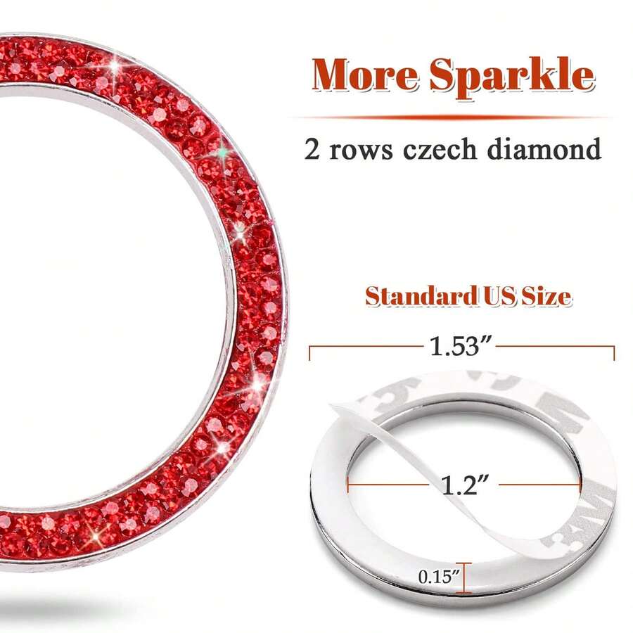 Anillo decorativo de cristal Bling con doble rhinestone para el botón ...