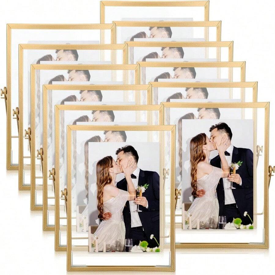 12 Pack 4 X 6 Inches Floating Frame Glass Photo Frame Collection ...