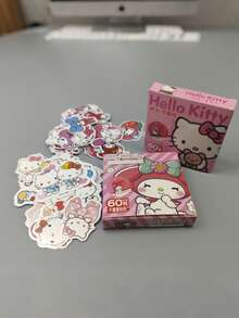 Sanrio Sticker Gift Box With Cute Cartoon Kurome KT Cat Melody Guka ...