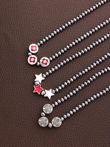 1pc Western Country Style Textured Beaded CCB Geometric Circular Star ...