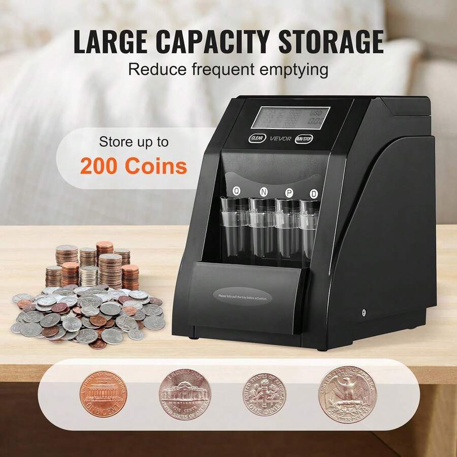 USD Coin Sorter, Counter Machine For 4 Kinds Of USD, Sorter And Wrapper ...