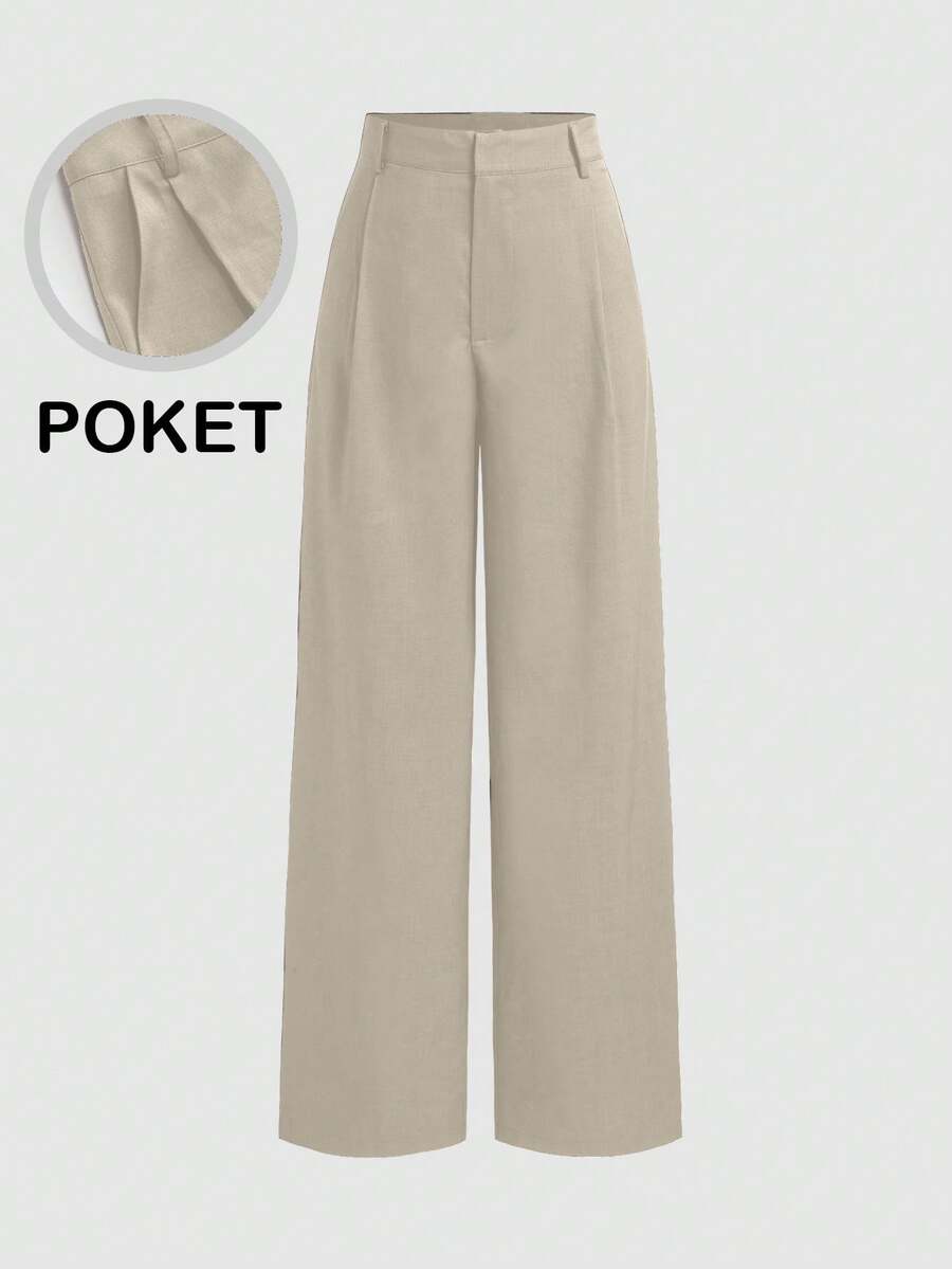 Pantalones ligeros y no transparentes con cierre de gancho y cremallera ...