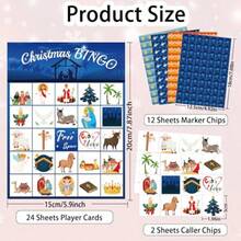 Religious Cristmas Bingo Ca 24 S Xmas Cristian Bingo Game Large Group ...