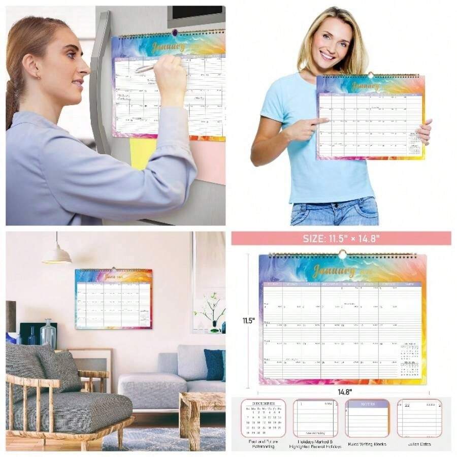 Calendar 2026 - 18 Monthly Wall Calendar 2025 - 2026 From July 2025 To December 2026, 14.8x 11.5 ...