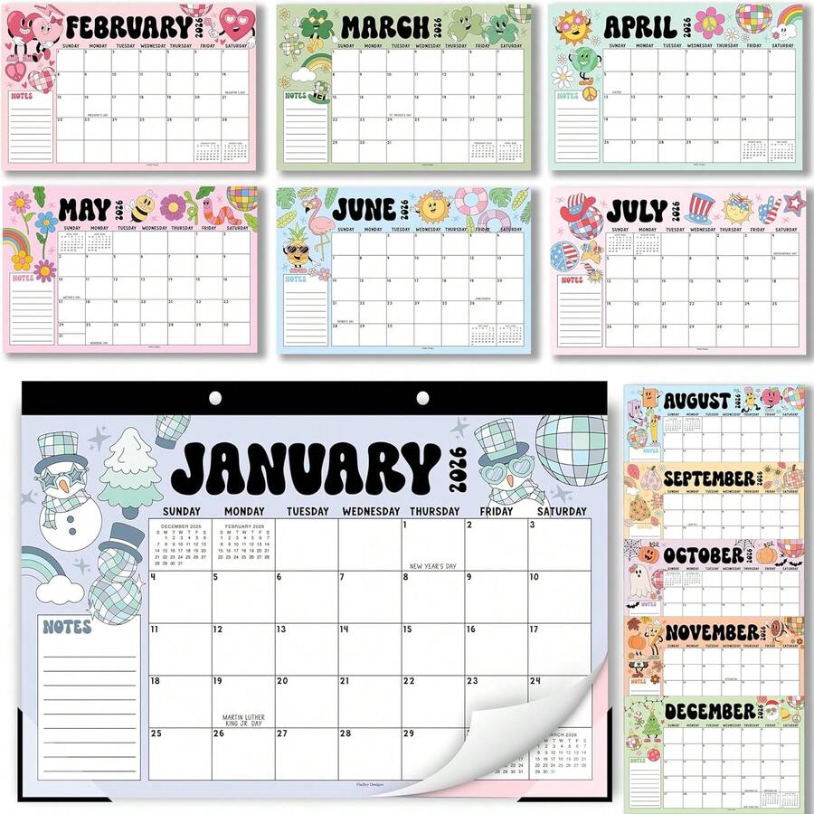 Hadley Designs Large Desk Calendar 2026-2027 - Monthly Teacher Desk ...